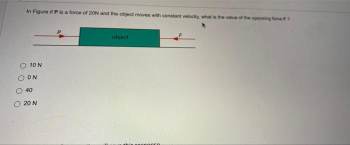 Solved In Figure if P is a force of 20N and the object moves | Chegg.com