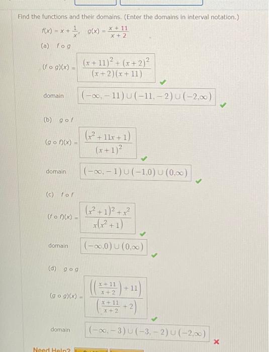 Solved d the functions and their domains. (Enter the domains | Chegg.com