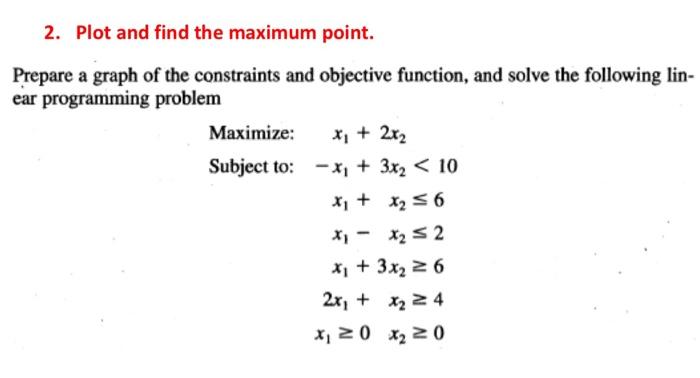 Solved 2. Plot and find the maximum point. Prepare a graph | Chegg.com