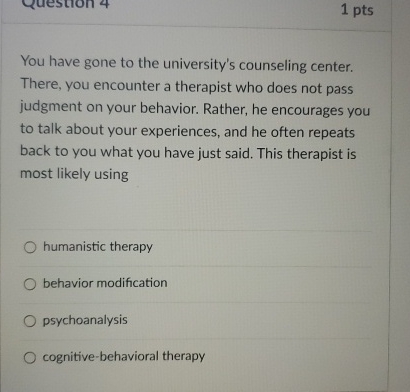 Solved 1 ﻿ptsYou have gone to the university's counseling | Chegg.com