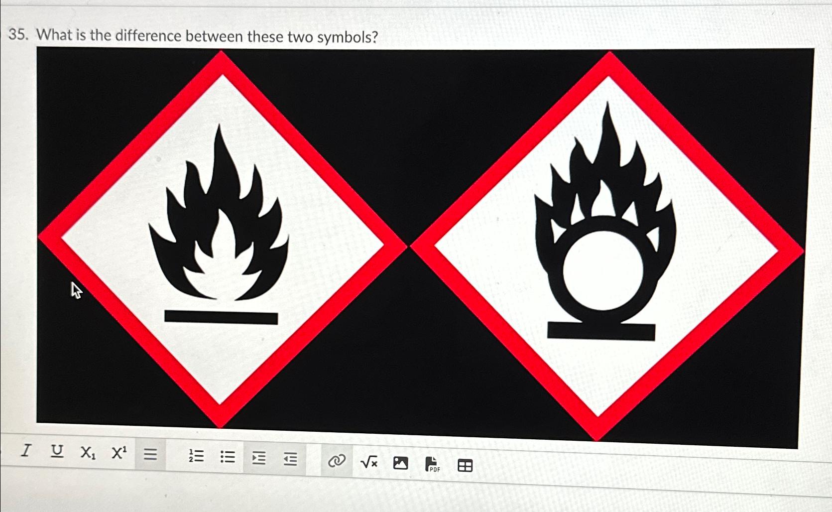 Solved What is the difference between these two symbols? | Chegg.com