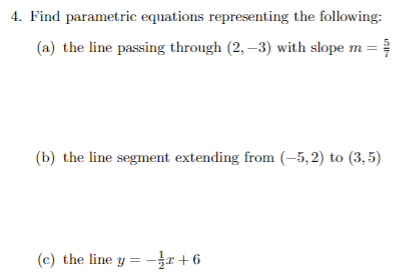 Solved Find parametric equations representing the | Chegg.com