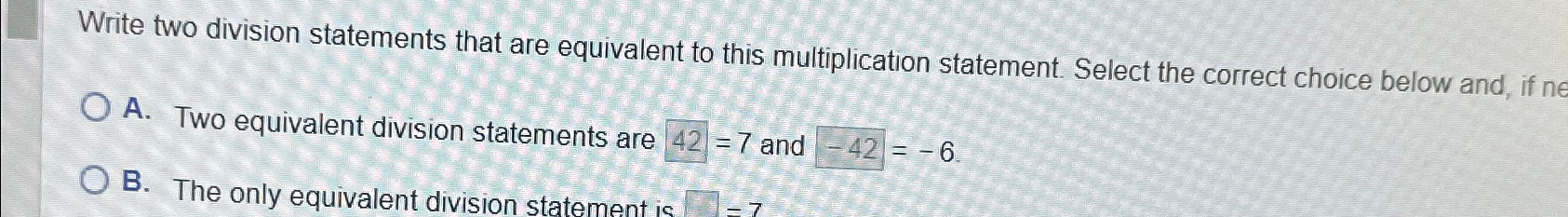 Solved Write two division statements that are equivalent to | Chegg.com