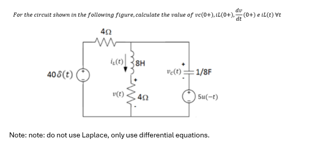 Solved For the circuit shown in the following figure, | Chegg.com