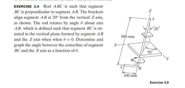 Solved EXERCISE 3.9 Rod ABC is such that segment BC is | Chegg.com