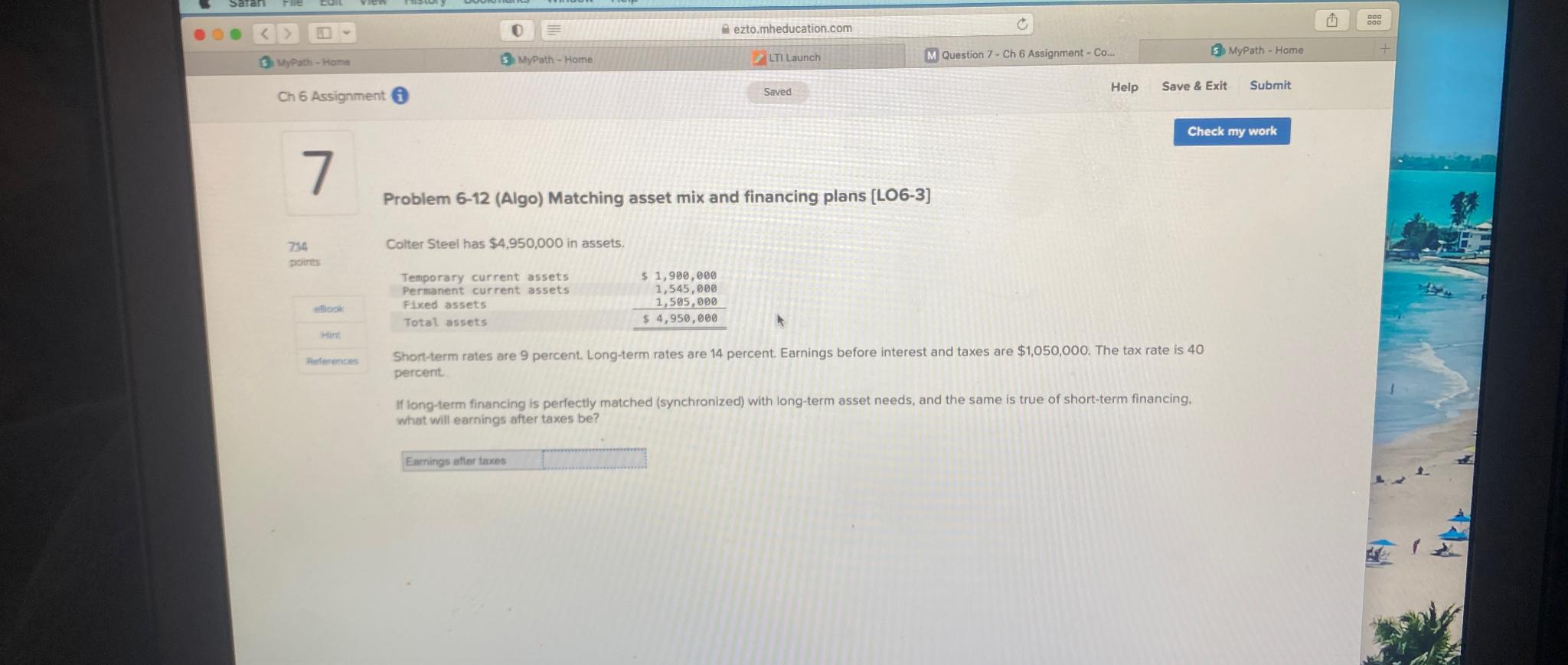 Solved Check my workProblem 6-12 (Algo) ﻿Matching asset mix | Chegg.com