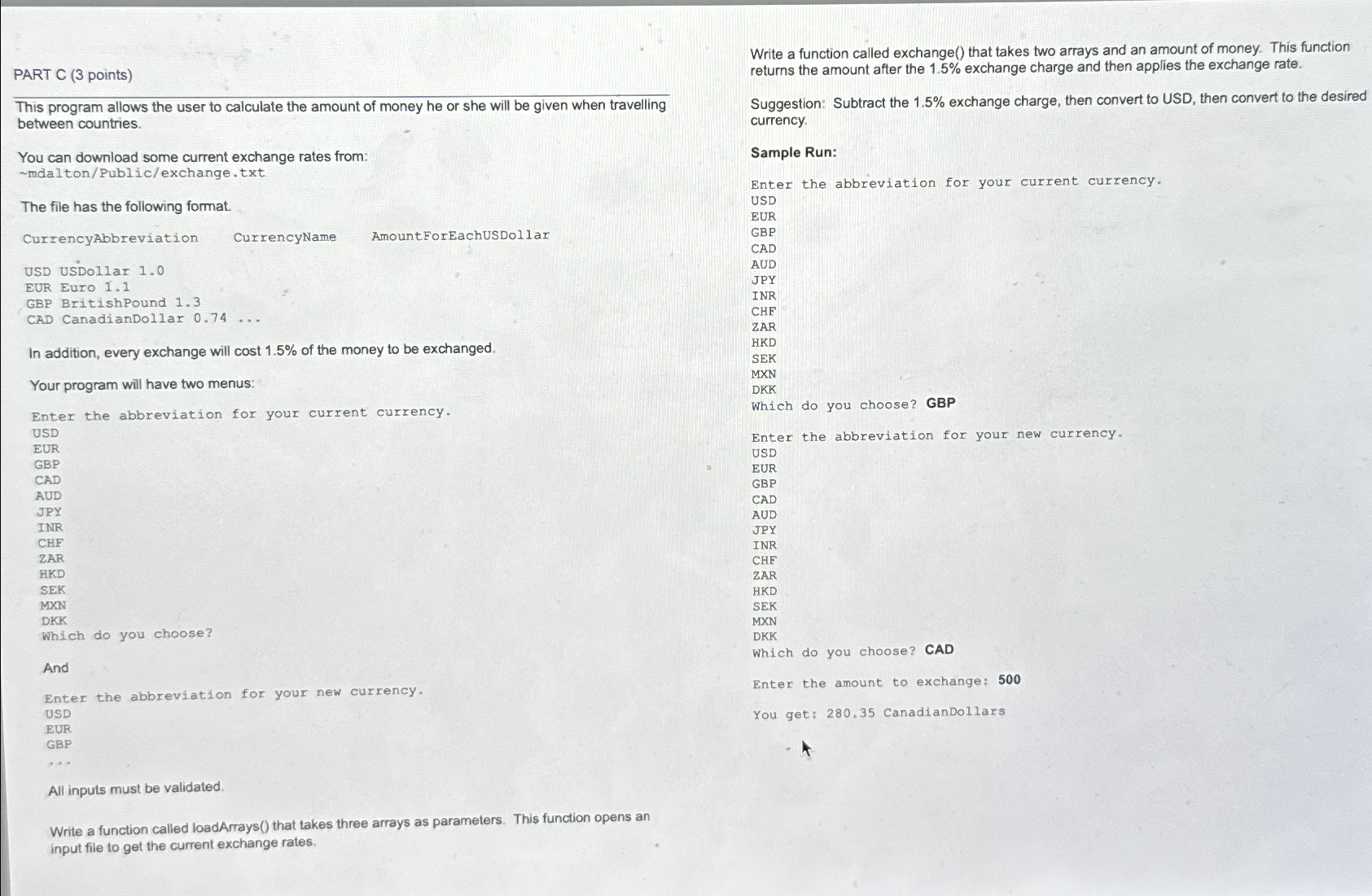 Solved PART C C++This program allows the user to calculate | Chegg.com