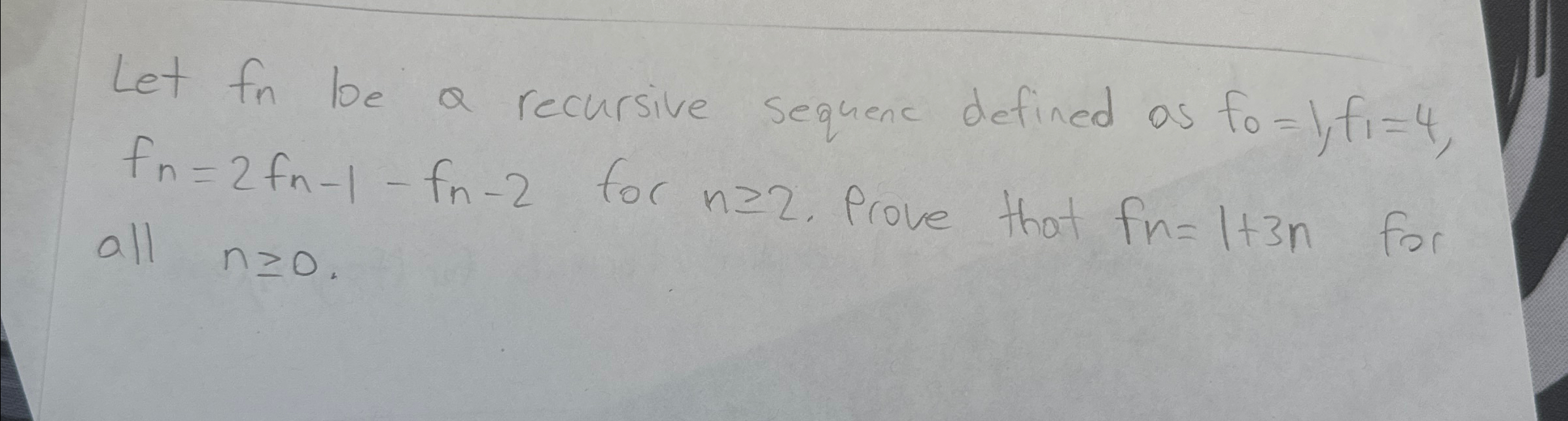Solved Let fn ﻿be a recursive sequenc defined as | Chegg.com