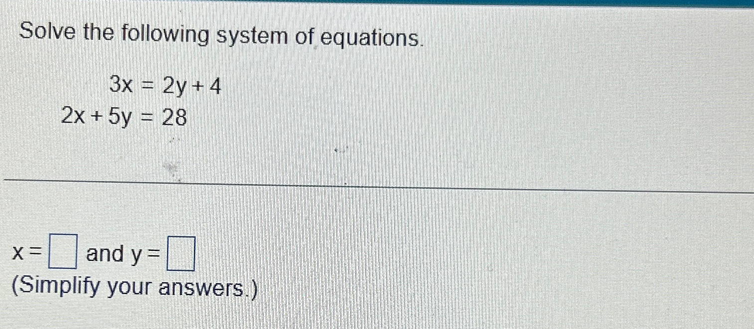Solved Solve the following system of | Chegg.com