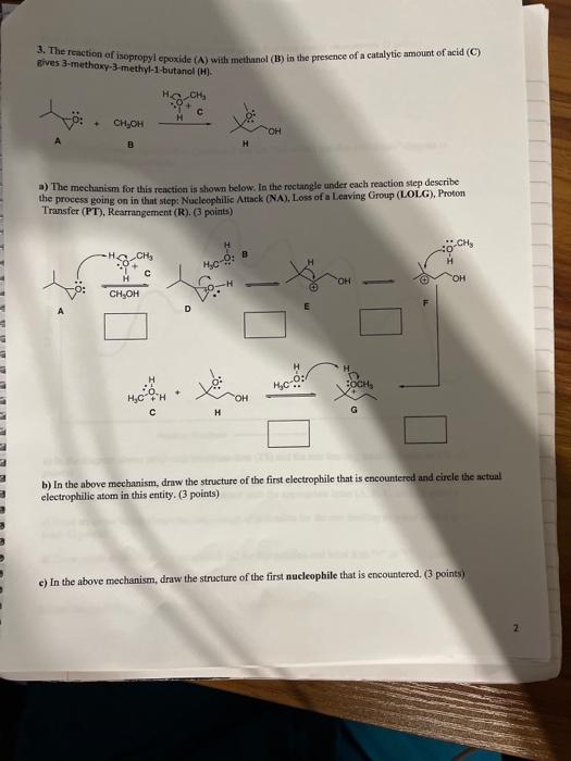 Solved gives 3-methoxy-3-methyl-1-butanol (1) The reaction | Chegg.com