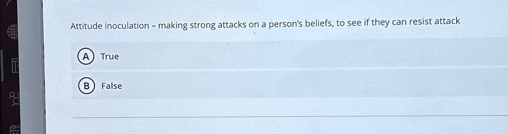 Solved Attitude inoculation - ﻿making strong attacks on a | Chegg.com