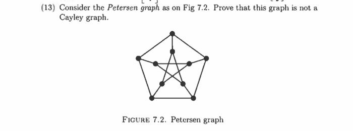 3) Consider the Petersen graph as on Fig 7.2. Prove | Chegg.com