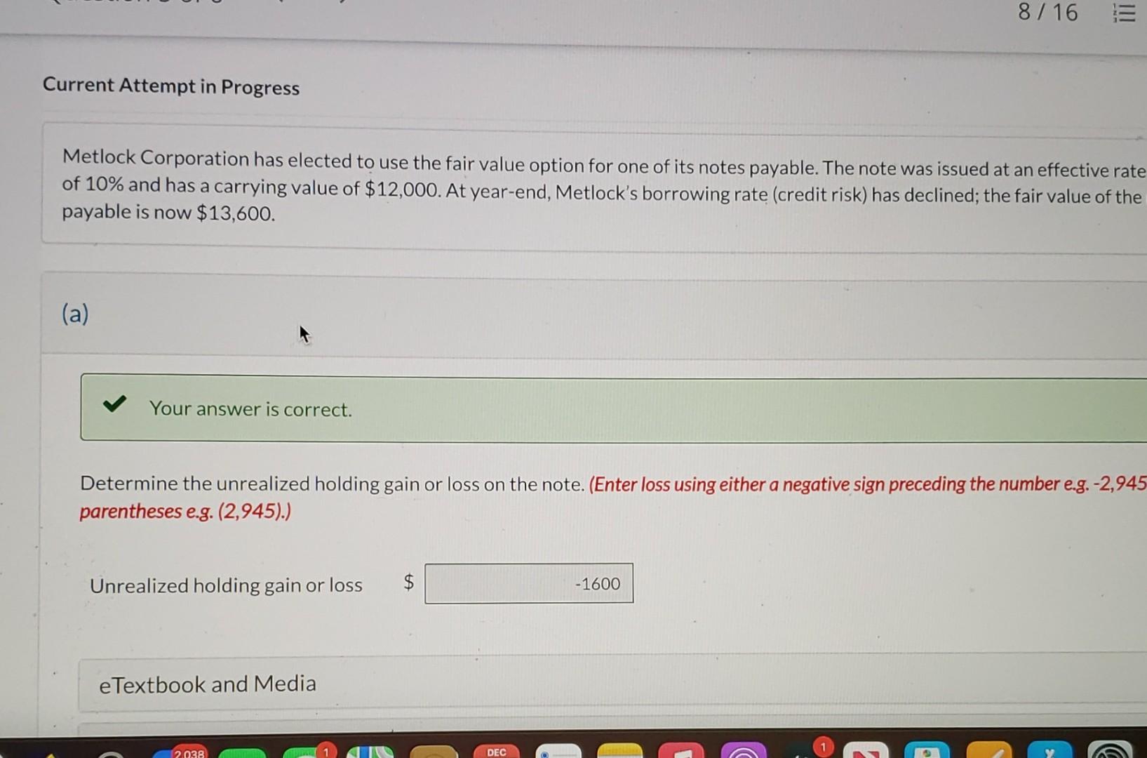 Current Attempt in Progress Metlock Corporation has | Chegg.com