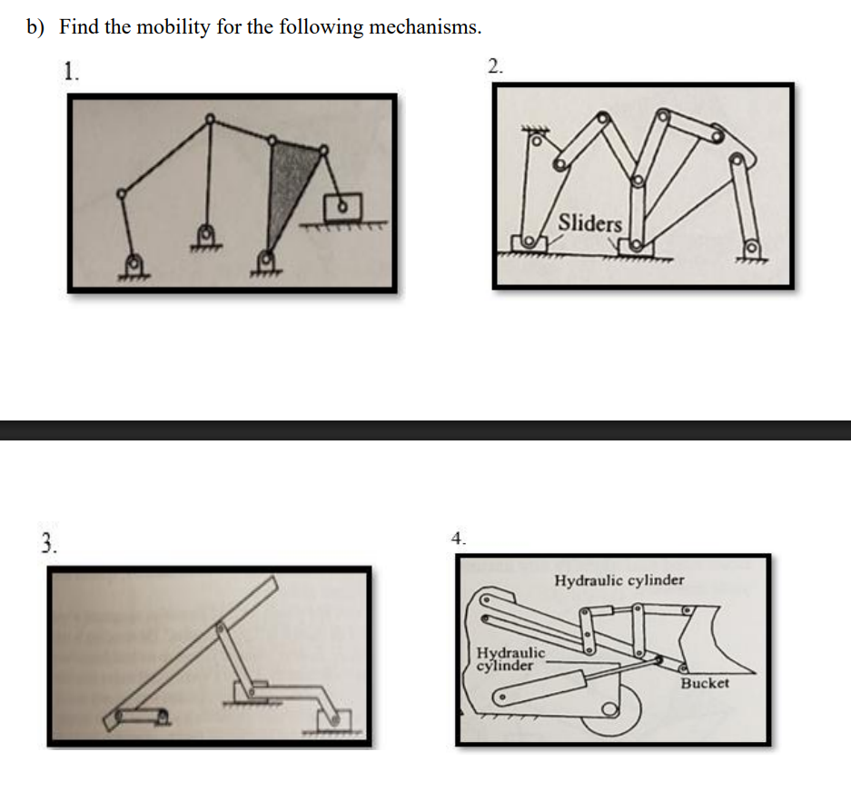 Problem 1: Determine the mobility for the following | Chegg.com