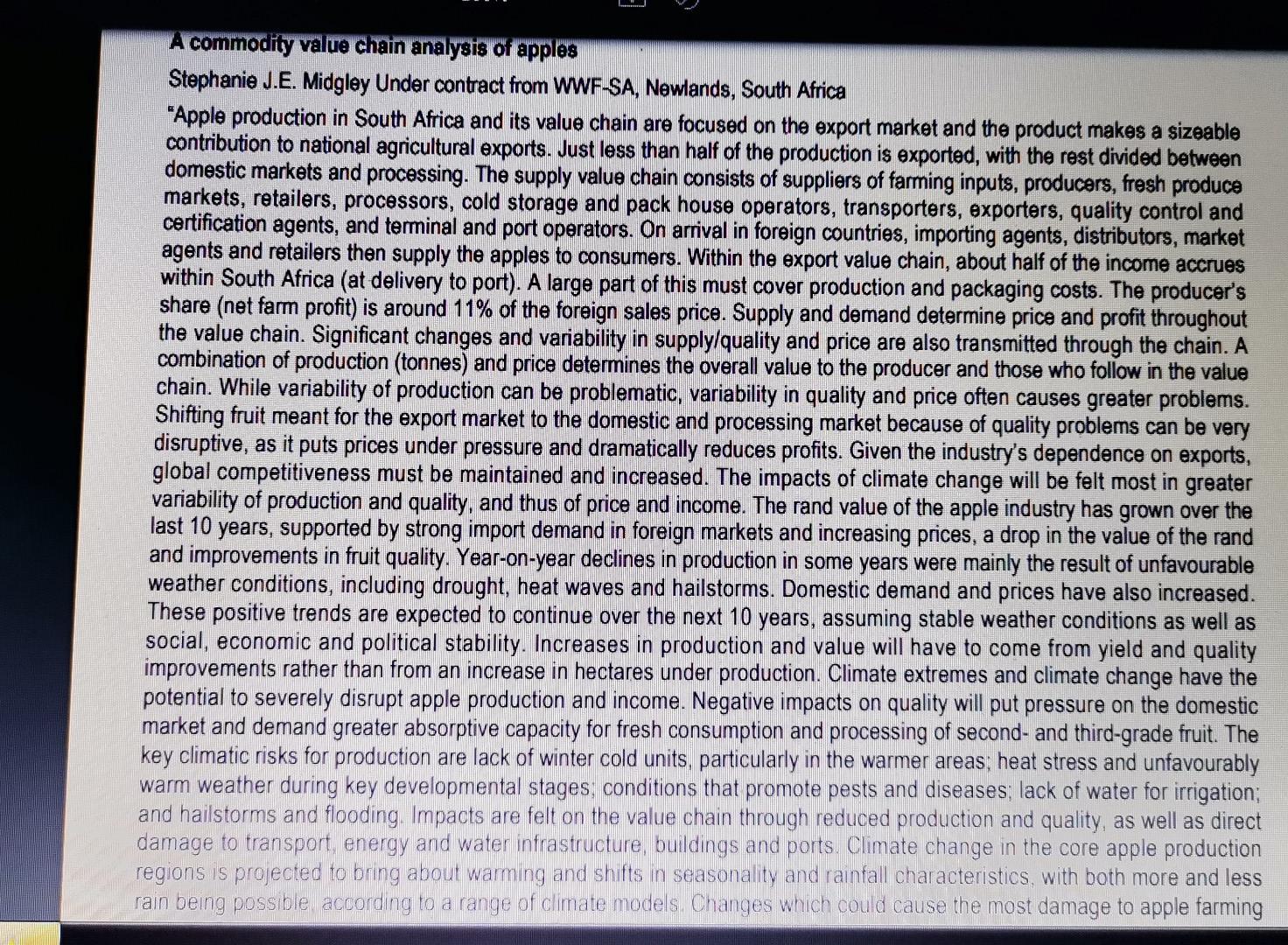 Solved Case study on commodity value chain analysis of | Chegg.com
