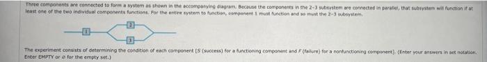 Solved Three components are connected to form a system as | Chegg.com