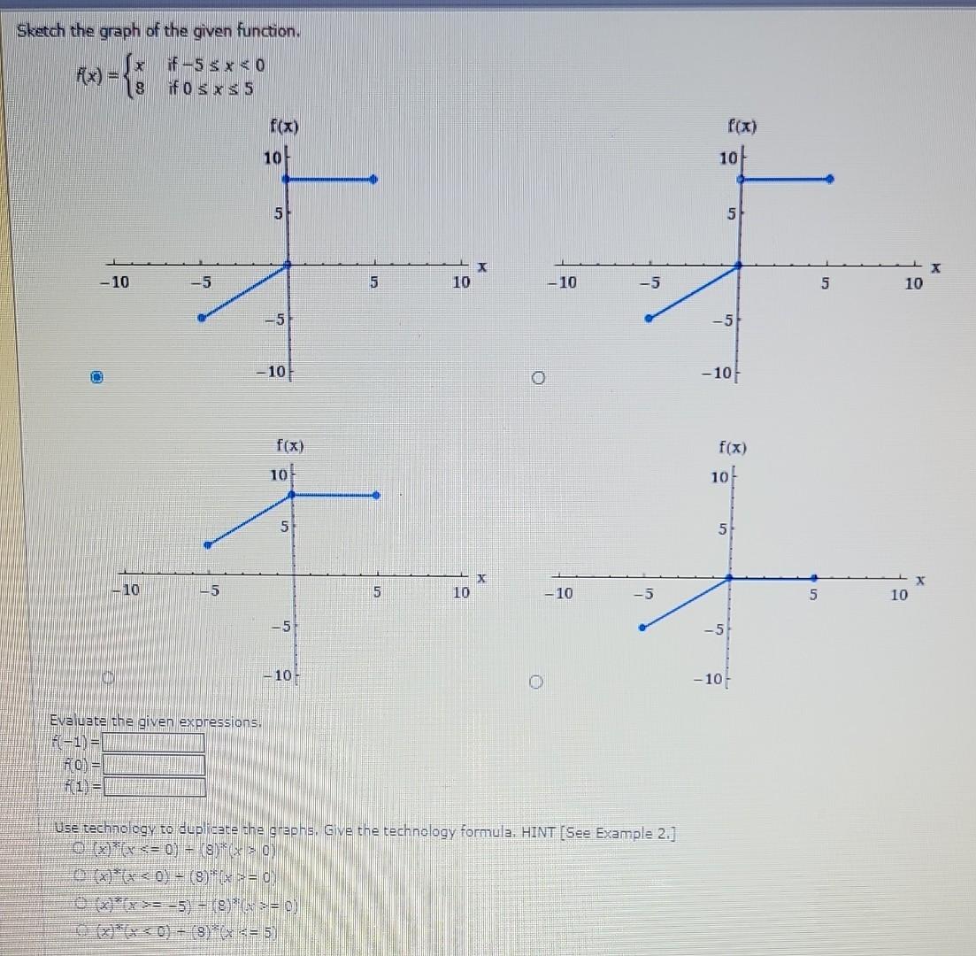 Solved Sketch the graph of the given function. f(x)={x8 if | Chegg.com