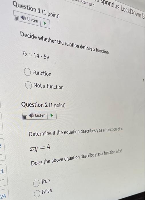 Solved Decide whether the relation defines a function. | Chegg.com