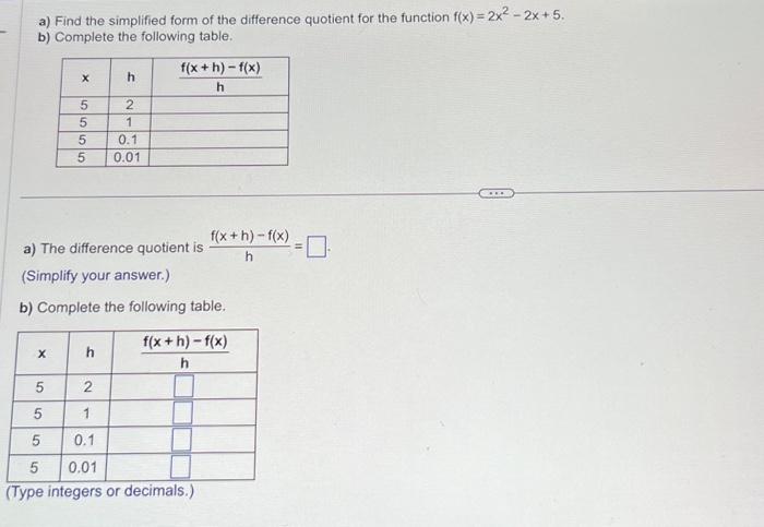 Solved a) Find the simplified form of the difference | Chegg.com