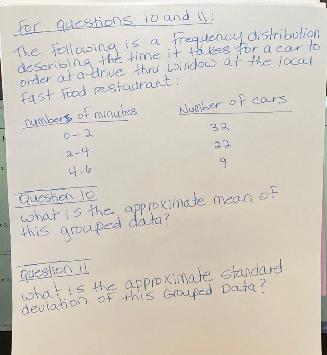 Solved For questions 10 and 11 : The following is a | Chegg.com
