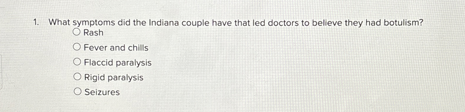 Solved What symptoms did the Indiana couple have that led | Chegg.com
