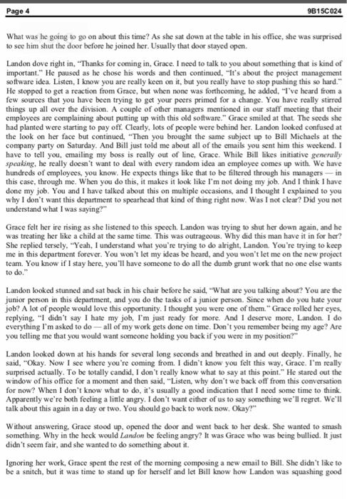 Solved 4. Is there any grapevine in this organization? Give | Chegg.com