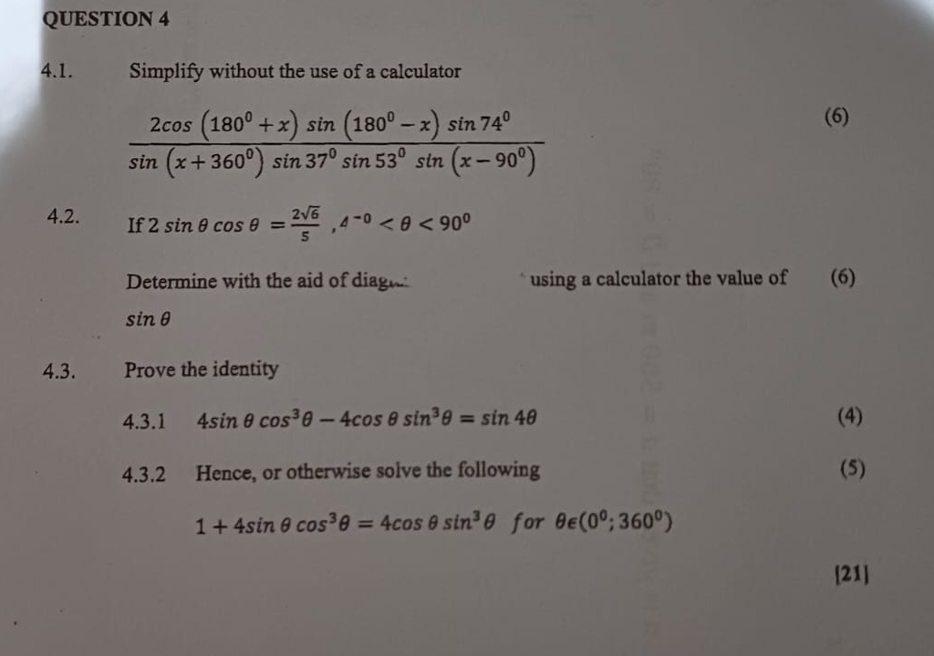 Solved QUESTION 44.1. ﻿Simplify without the use of a | Chegg.com