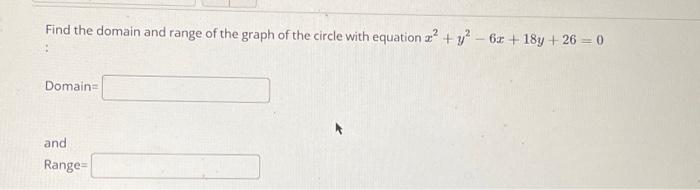 Solved Find the domain and range of the graph of the circle | Chegg.com