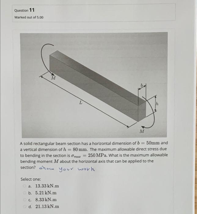 Solved Question 11 Marked out of 5.00 M L M = A solid | Chegg.com