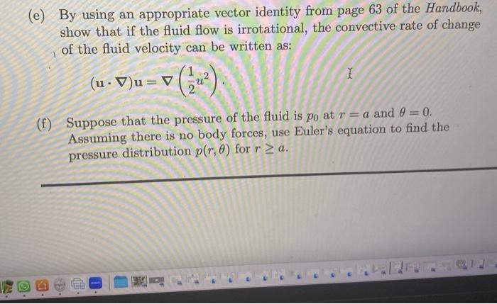 Solved e) By using an appropriate vector identity from page | Chegg.com