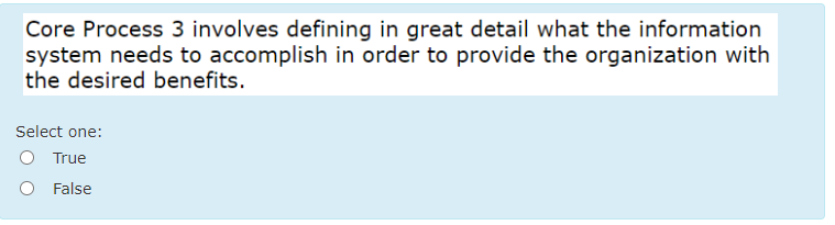 Solved Core Process 3 ﻿involves defining in great detail | Chegg.com