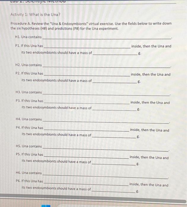 Solved Activity 1: What is the Una? Procedure A. Review the | Chegg.com