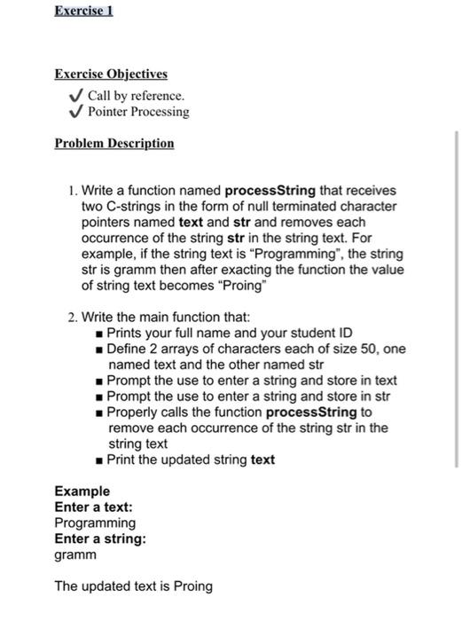 Solved 1 Write A Function Named Processstring That Receives