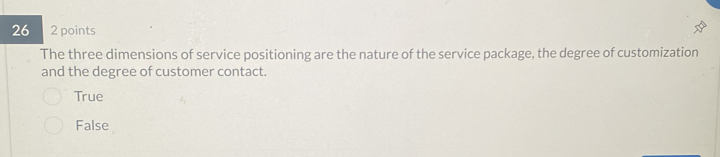 Solved 262 ﻿pointsThe three dimensions of service | Chegg.com