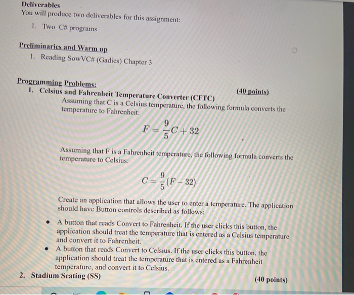 Solved Deliverables You will produce two deliverables for | Chegg.com