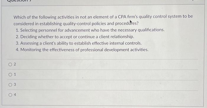 Solved Which of the following activities in not an element | Chegg.com