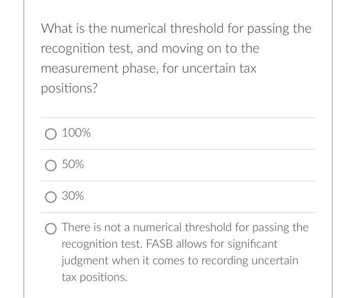 Solved What is the numerical threshold for passing the | Chegg.com