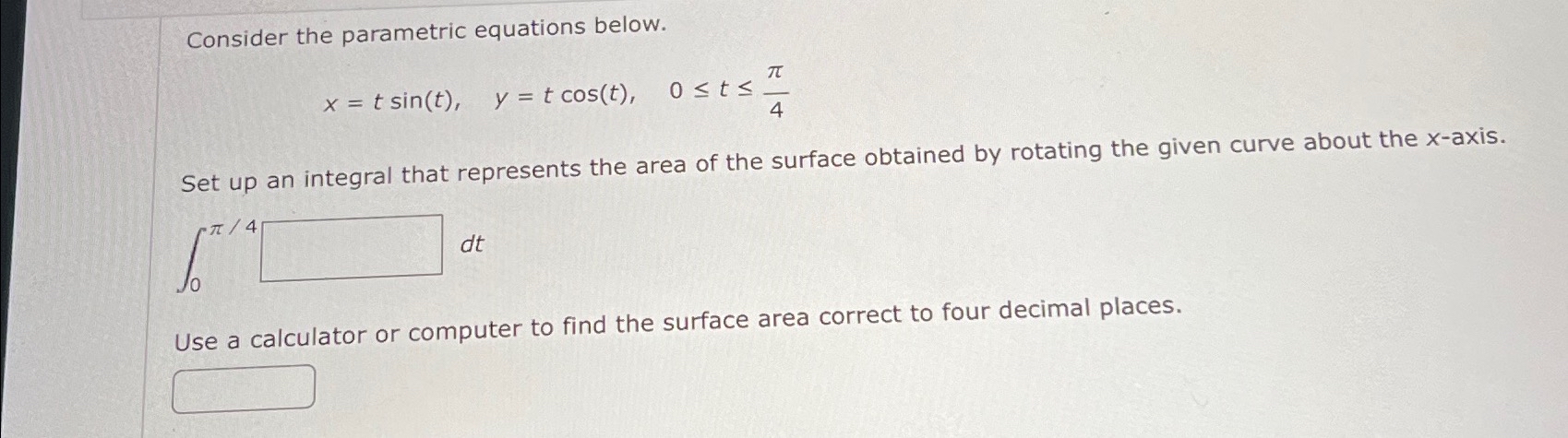 Solved Consider the parametric equations | Chegg.com
