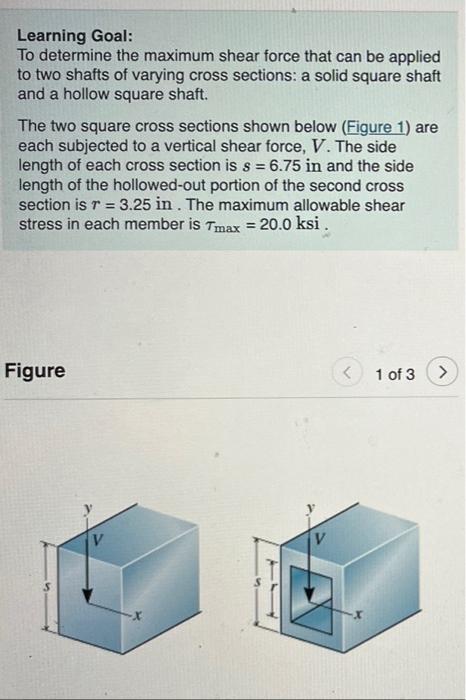 Solved Learning Goal: To determine the maximum shear force | Chegg.com