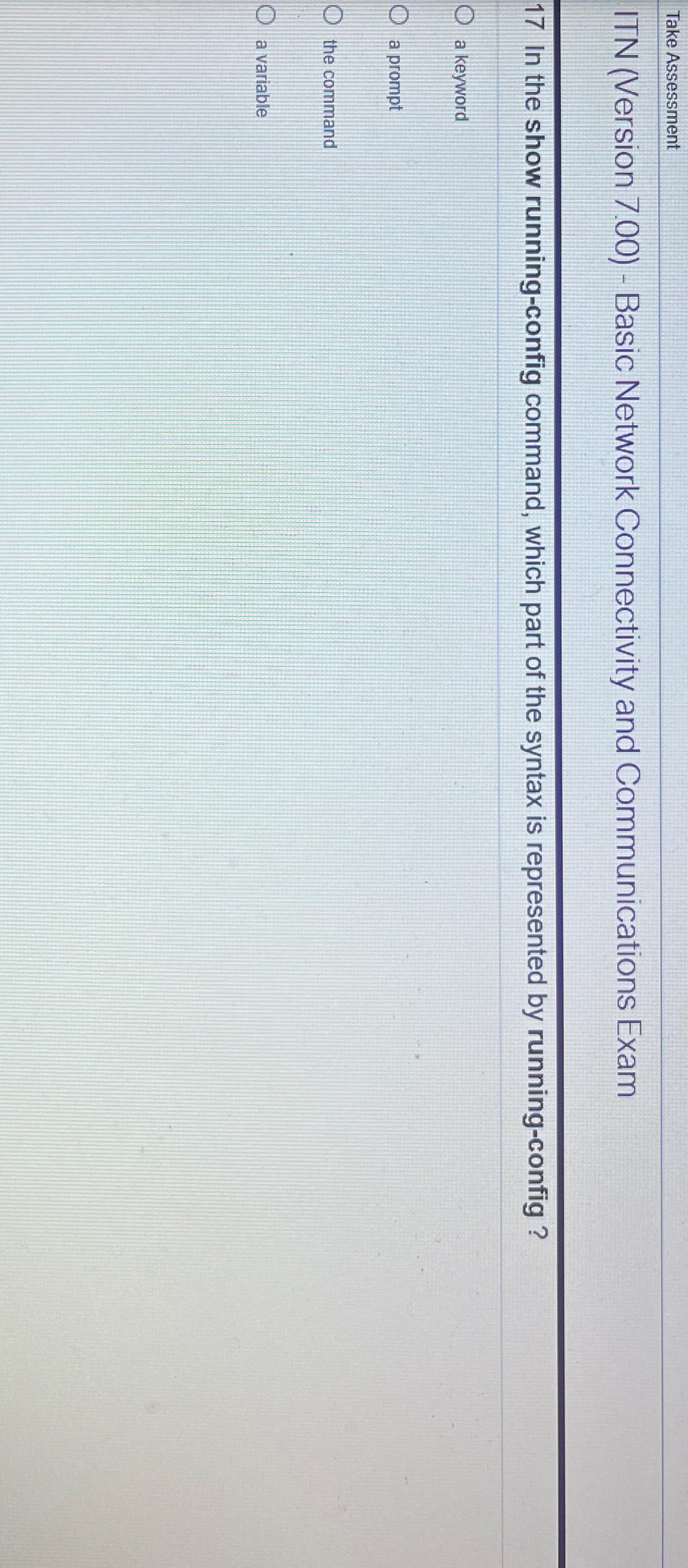 Solved Take AssessmentITN (Version 7.00) - ﻿Basic Network | Chegg.com