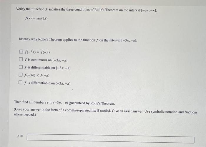 Solved Verify that function f satisfies the three conditions | Chegg.com