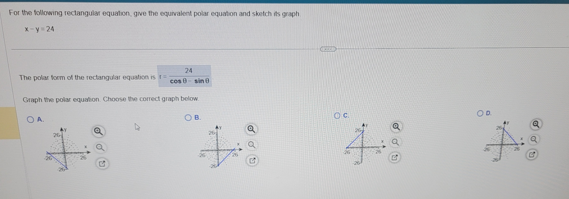 Solved For the following rectangular equation, give the | Chegg.com