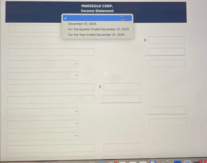 Solved Presented below is information related to Marigold | Chegg.com