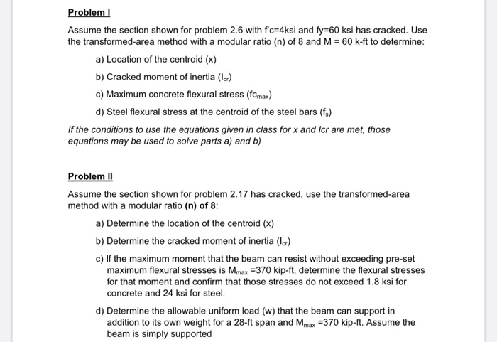 Solved Problem! Assume the section shown for problem 2.6 | Chegg.com