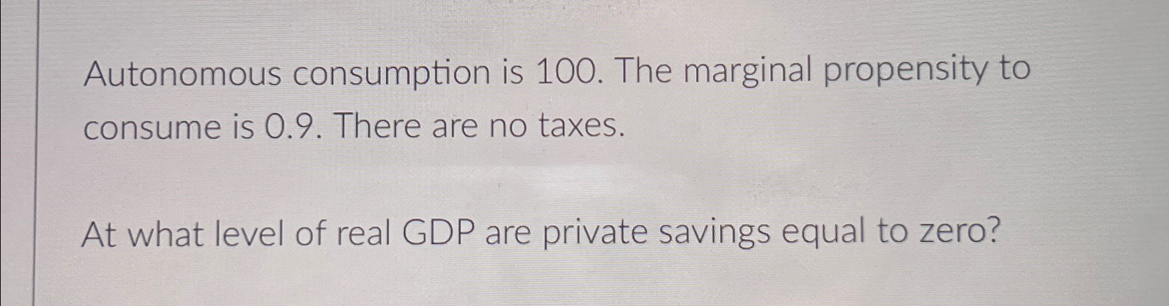 Solved Autonomous consumption is 100 . ﻿The marginal | Chegg.com