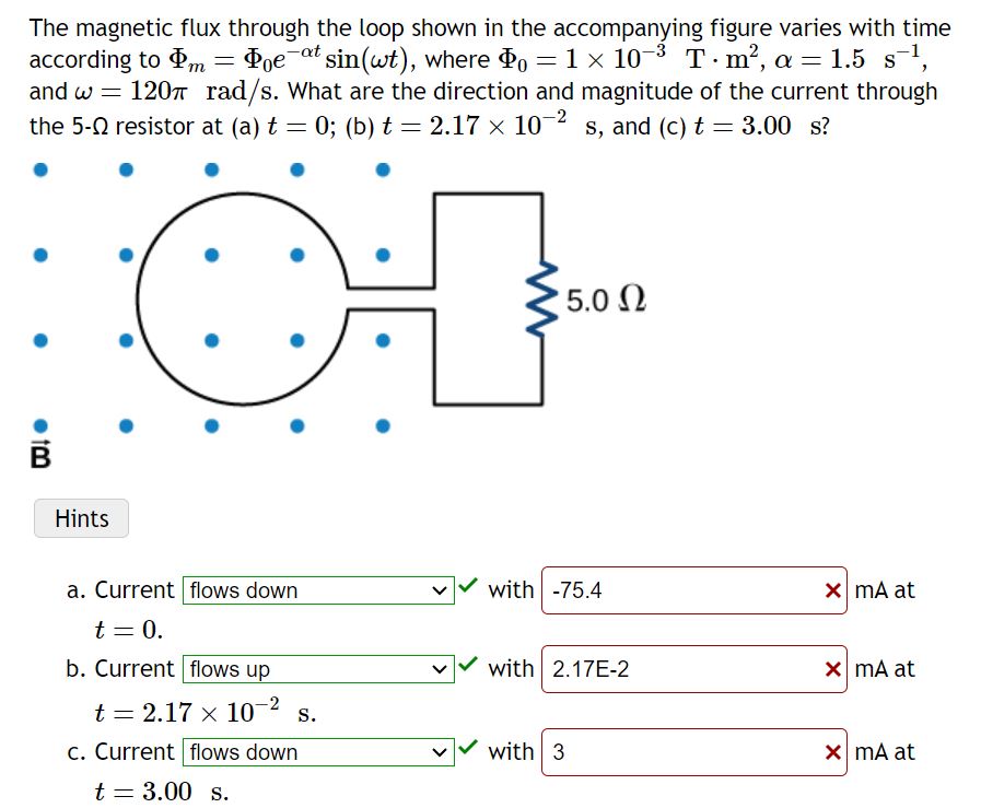 Solved The magnetic flux through the loop shown in the | Chegg.com