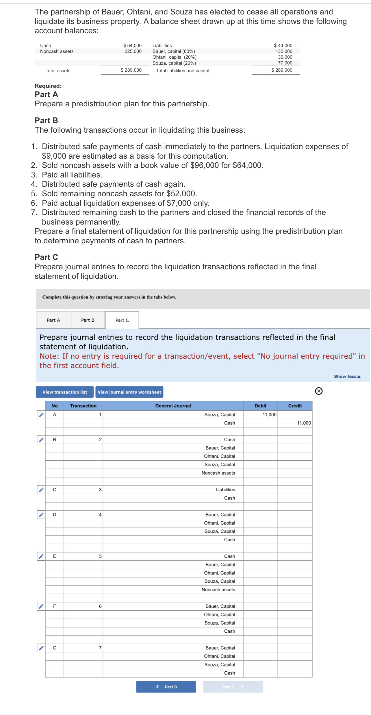 Solved The partnership of Bauer, Ohtani, and Souza has | Chegg.com