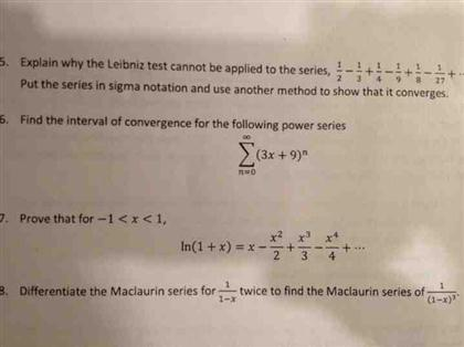Solved Explain why the Leibniz test cannot be applied to the | Chegg.com