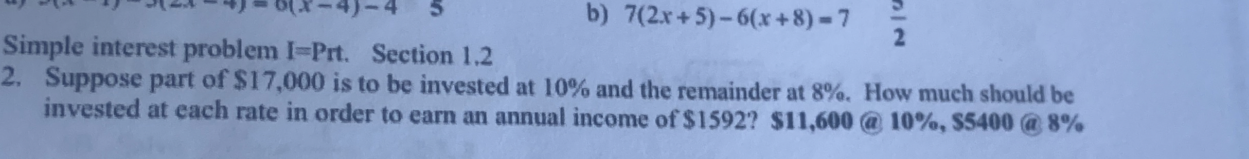 Solved Simple interest problem I=Prt. ﻿Section | Chegg.com