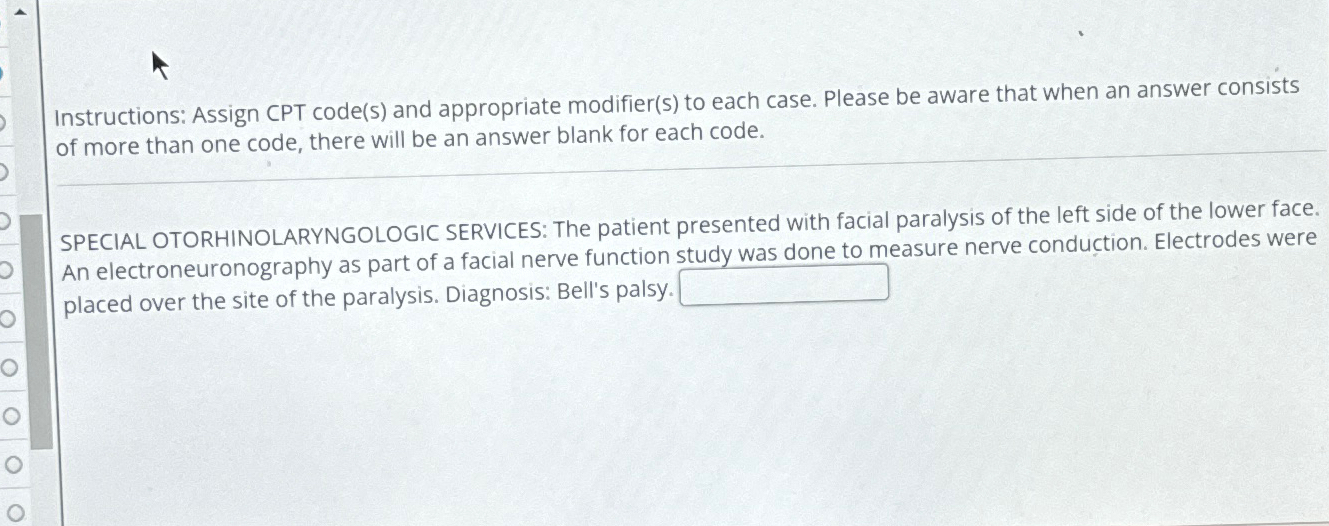 Solved Instructions: Assign CPT code(s) ﻿and appropriate | Chegg.com